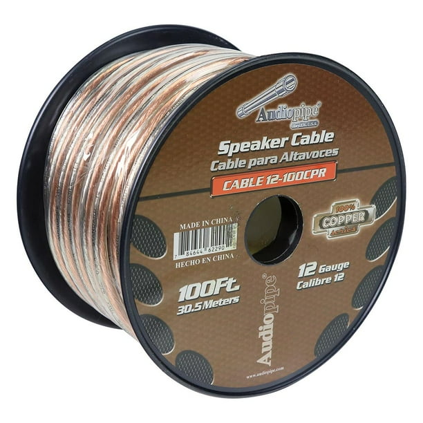Audiopipe CABLE12100CPR 12 Gauge Speaker Wire 100 Ft 100% Copper ...