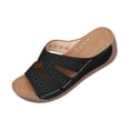 BADHUB Womens Summer Orthopedic Sandals Leather Boho Open Toe Slippers ...