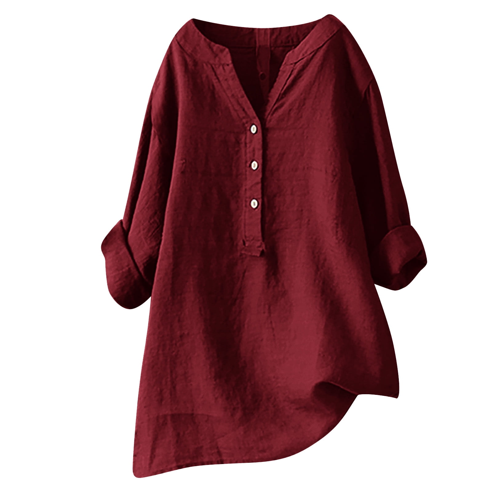 Click here for Yoeyez Plus Size Tops For Women 3/4 Roll Sleeve Co... prices