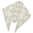 Floral lace triangular scarf, new spring/summer black and white solid ...