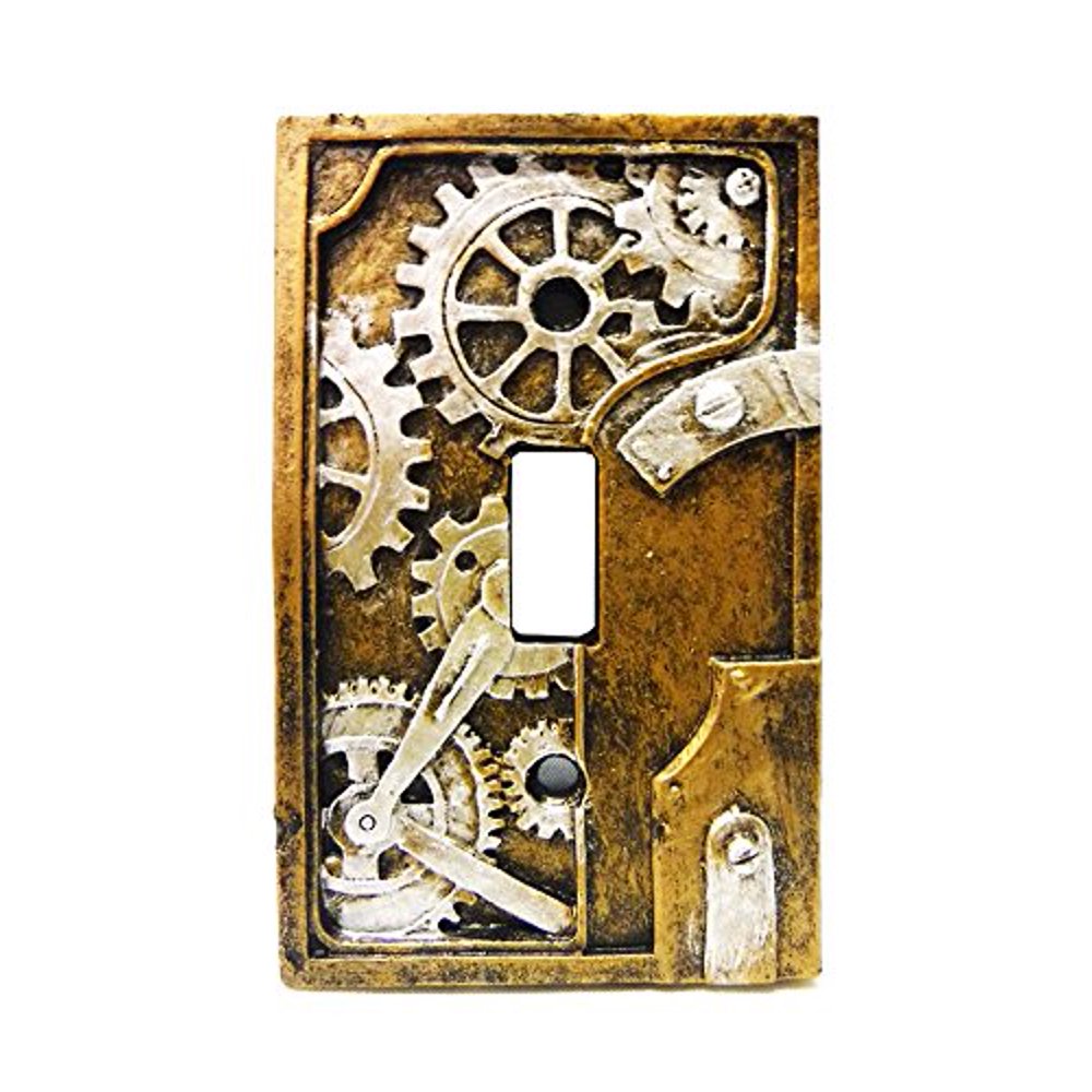4.25 Inch Resin Steampunk Light Switch Plate Cover, Gray/Gold - Walmart ...