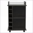 Bar Cart, 3-Shelf 6-Bottle Storage, Carbon Espresso | Dark Brown ...