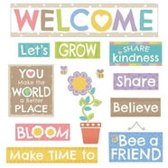 Schoolgirl Style Industrial Chic Calendar Bulletin Board Set - Walmart.com