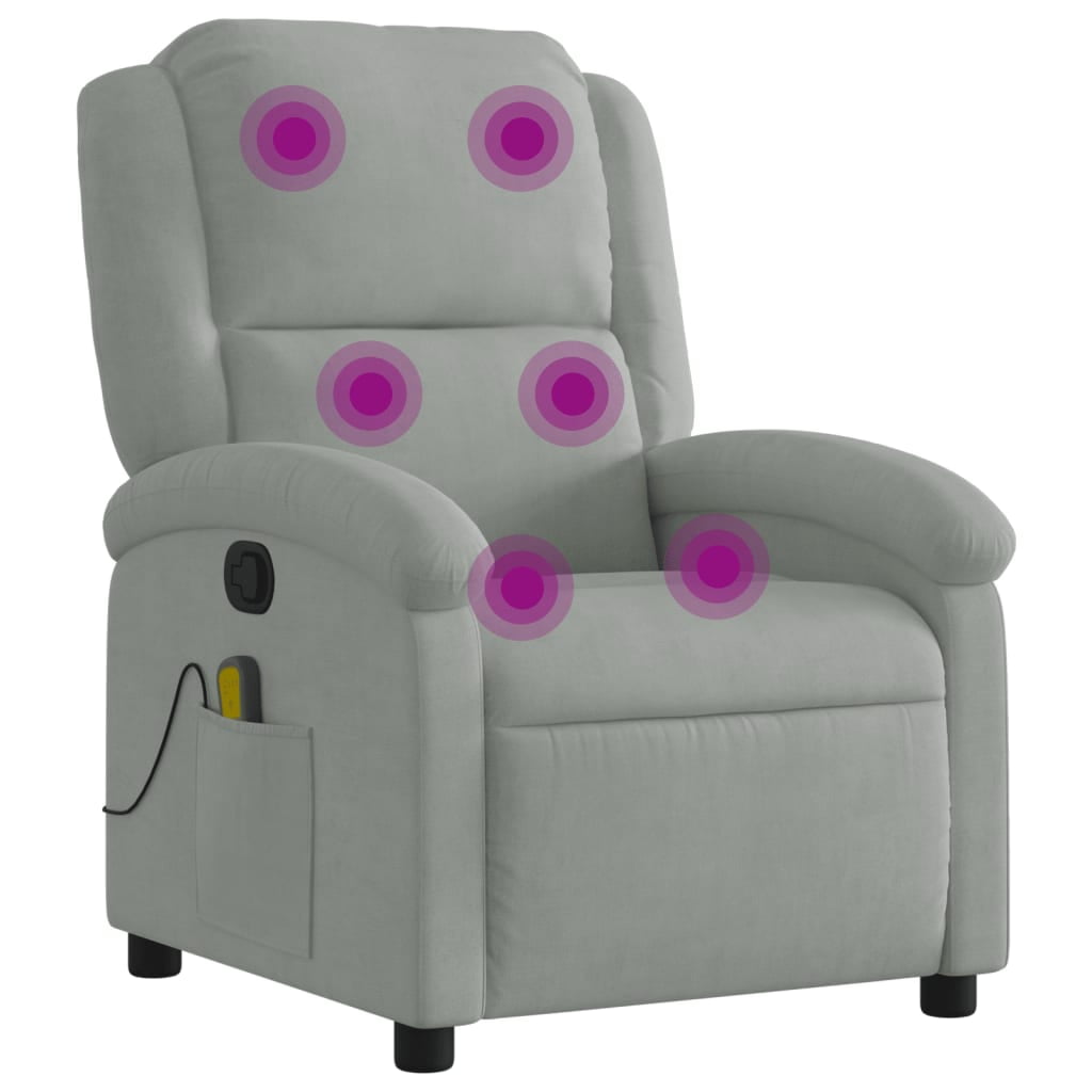 Click here for Vidaxl Massage Recliner Chair Light Grey Velvet 71... prices