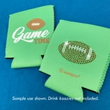 Set of 3 Small Footballs Sparkly Football Iron-on Bling Clear Brown ...
