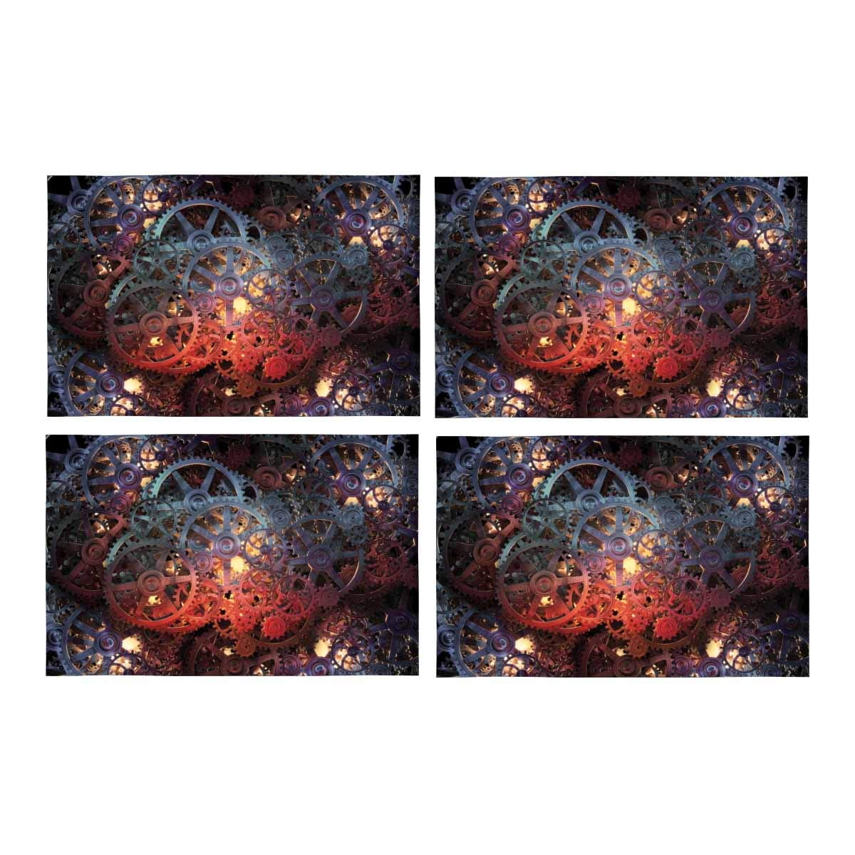 MKHERT Cog Wheel and Steampunk Gears Placemats Table Mats for Dining ...