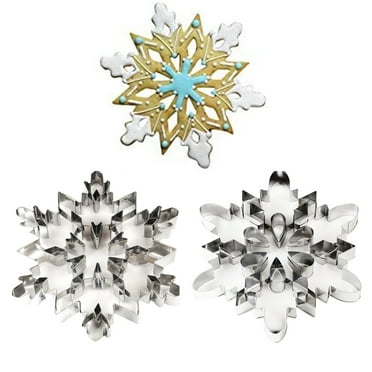 5Pcs Snowflake Cookie Cutters Set Stainless Steel DIY Cake Fondant ...