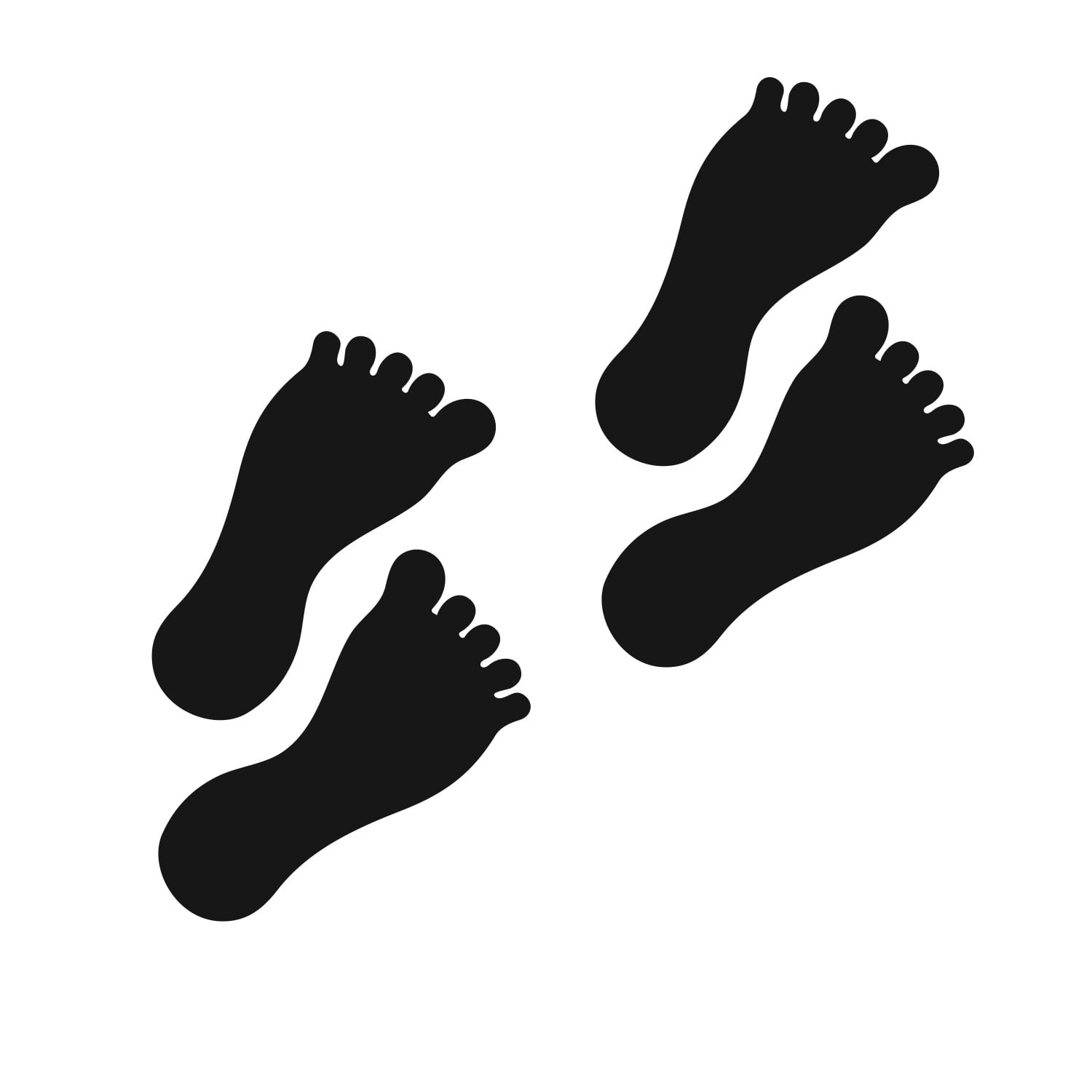 LiteMark Removable Vinyl Black 4 Inch Barefoot Decals - Pack of 12 ...