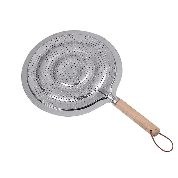justharion Round Heat Diffuser with Wooden Handle Coffee Milk Cookware ...