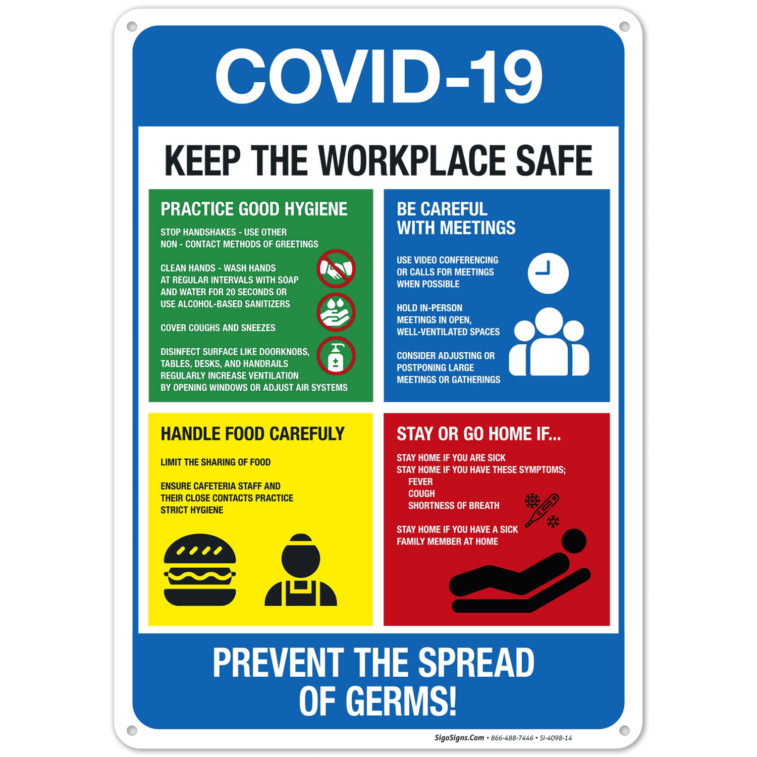 Covid 19 Social Distancing Poster Sign, Business Safety Signs ...
