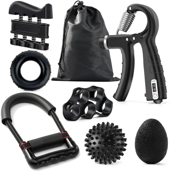 Grip Strength Trainer Kit (5 Pack) with Finger Exerciser, Forearm ...
