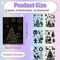 12 Sheets 6 Styles Self-Adhesive PVC Waterproof Picture Stickers Black ...