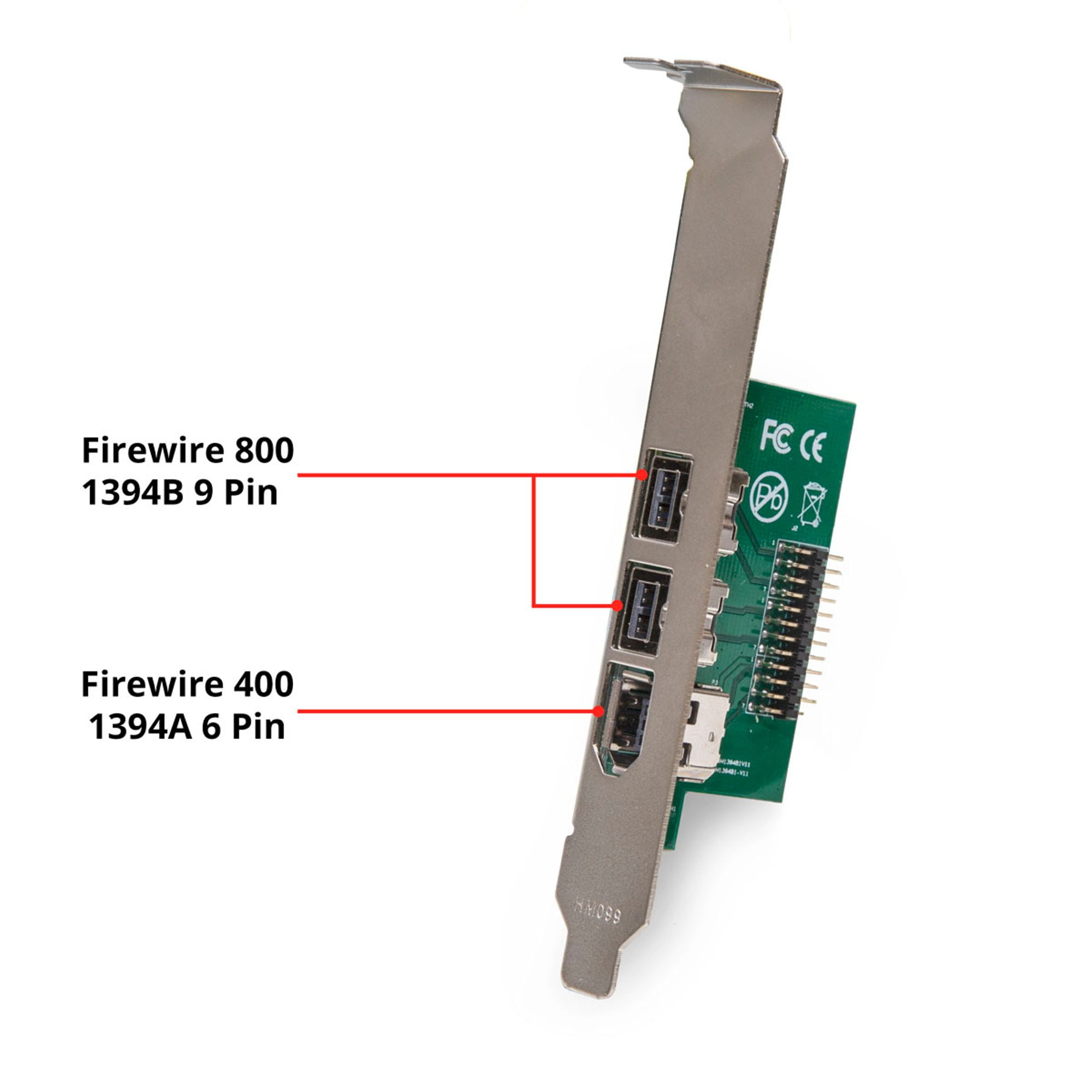 Syba 2 Port 1394B FireWire800 and 1 Port Firewire400 1394A to Mini PCIe ...