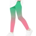 CQONEPT Kids Girls Color Block Pants Skinny Leg Stretchy Tights ...