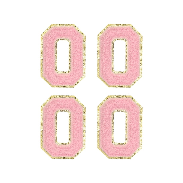 4usd Chenille Letra Parches Hierro en Letra Parches Rosa Alfabeto O 3.1 ...