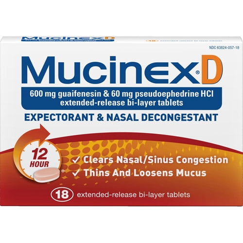 Mucinex® D Extended-Release Bi-Layer Expectorant & Nasal Decongestant ...