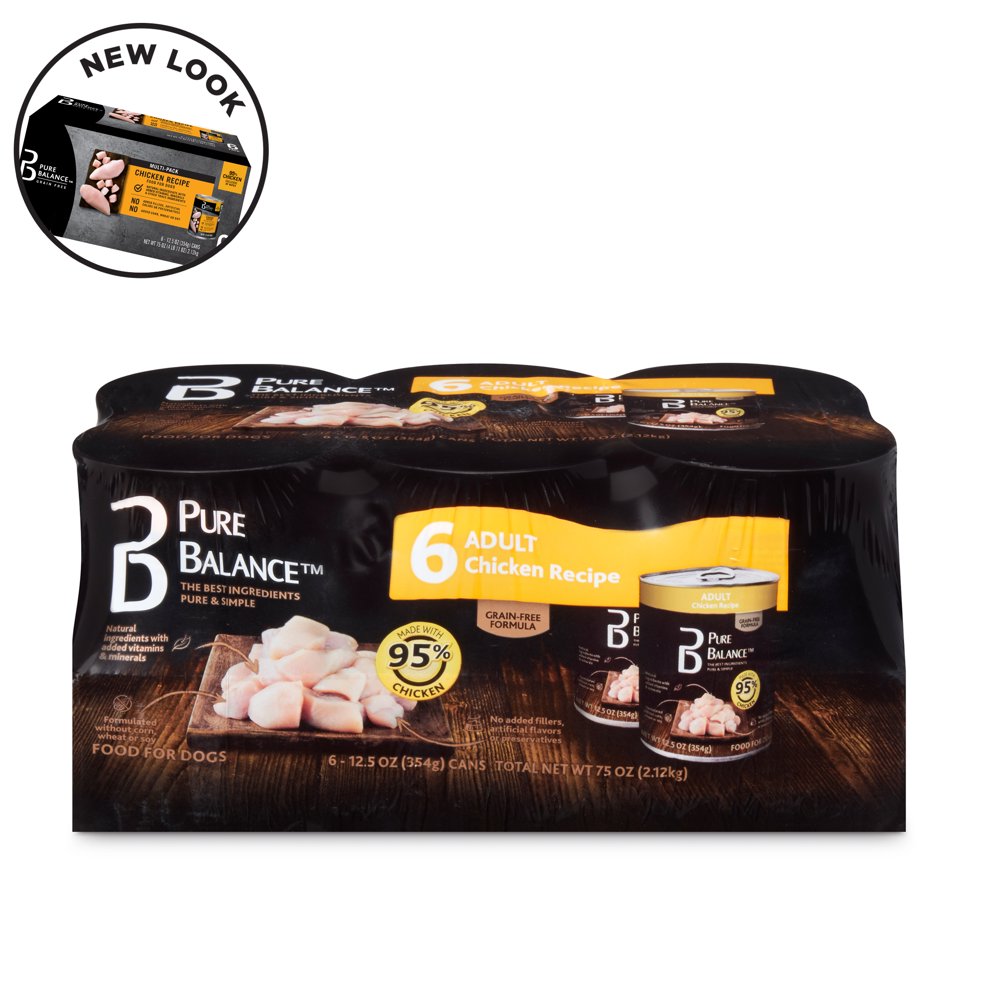 (6 Pack) Pure Balance Chicken Recipe Food for Dogs, Adult, 12.5 oz ...