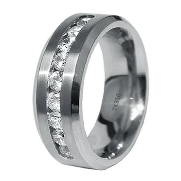 Men's Chain Center Bolted Ring 316 Stainless Steel 11mm Wide Wedding ...