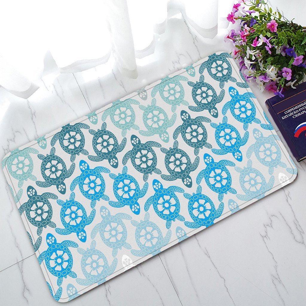 GCKG light blue little Sea Turtle Non-Slip Doormat Indoor/Outdoor ...