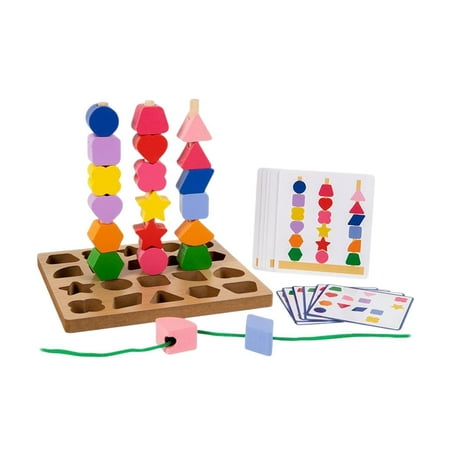 BELOVING Wooden Stacking Sequencing Toys Set Matching Shape Stacker for ...