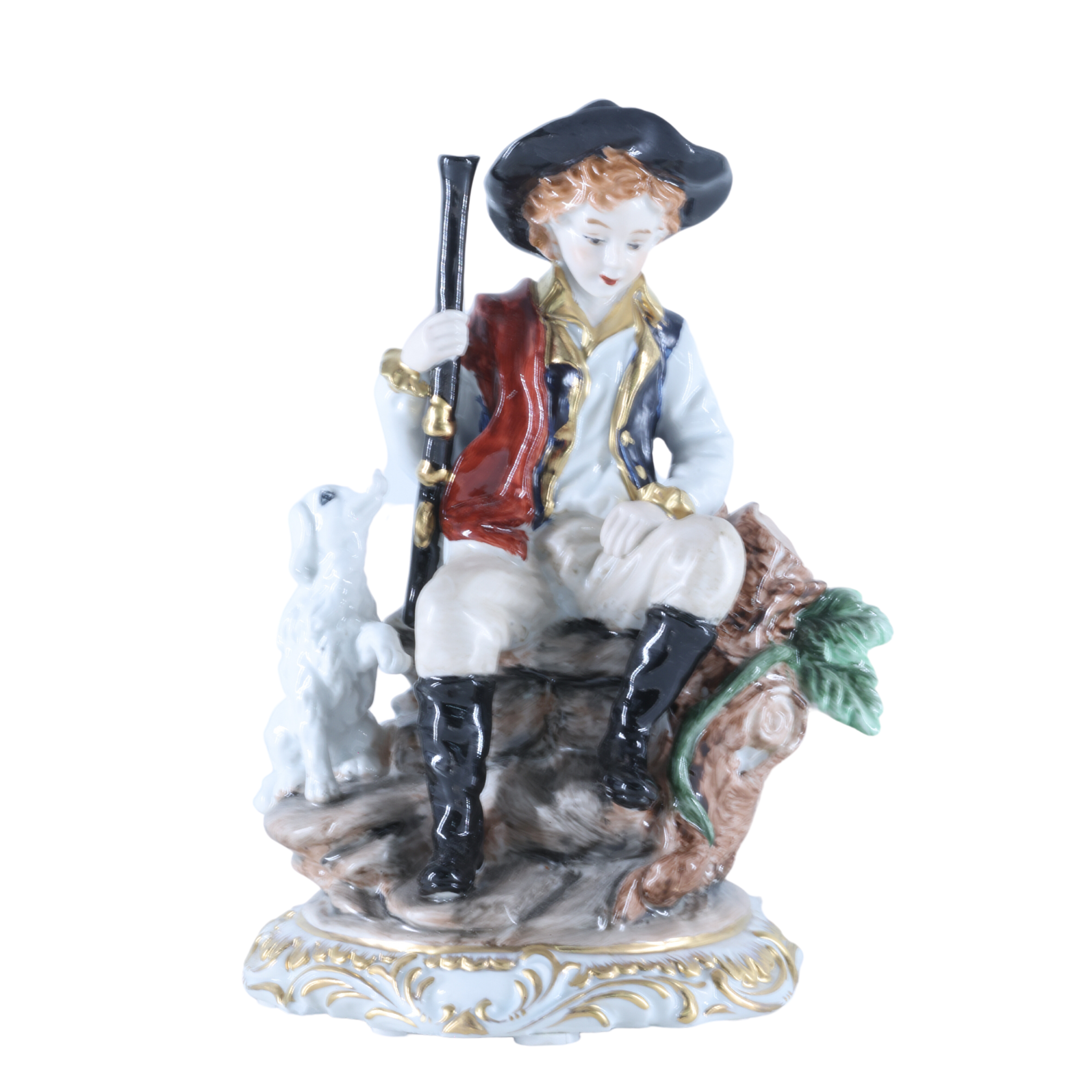 Boy Hunting Rococo Style Hand-painted Porcelain Figurine - Walmart.com