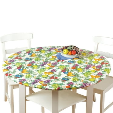 Heritage Vinyl Elastic Table Cover with Fleece Backing in 3 Sizes ...