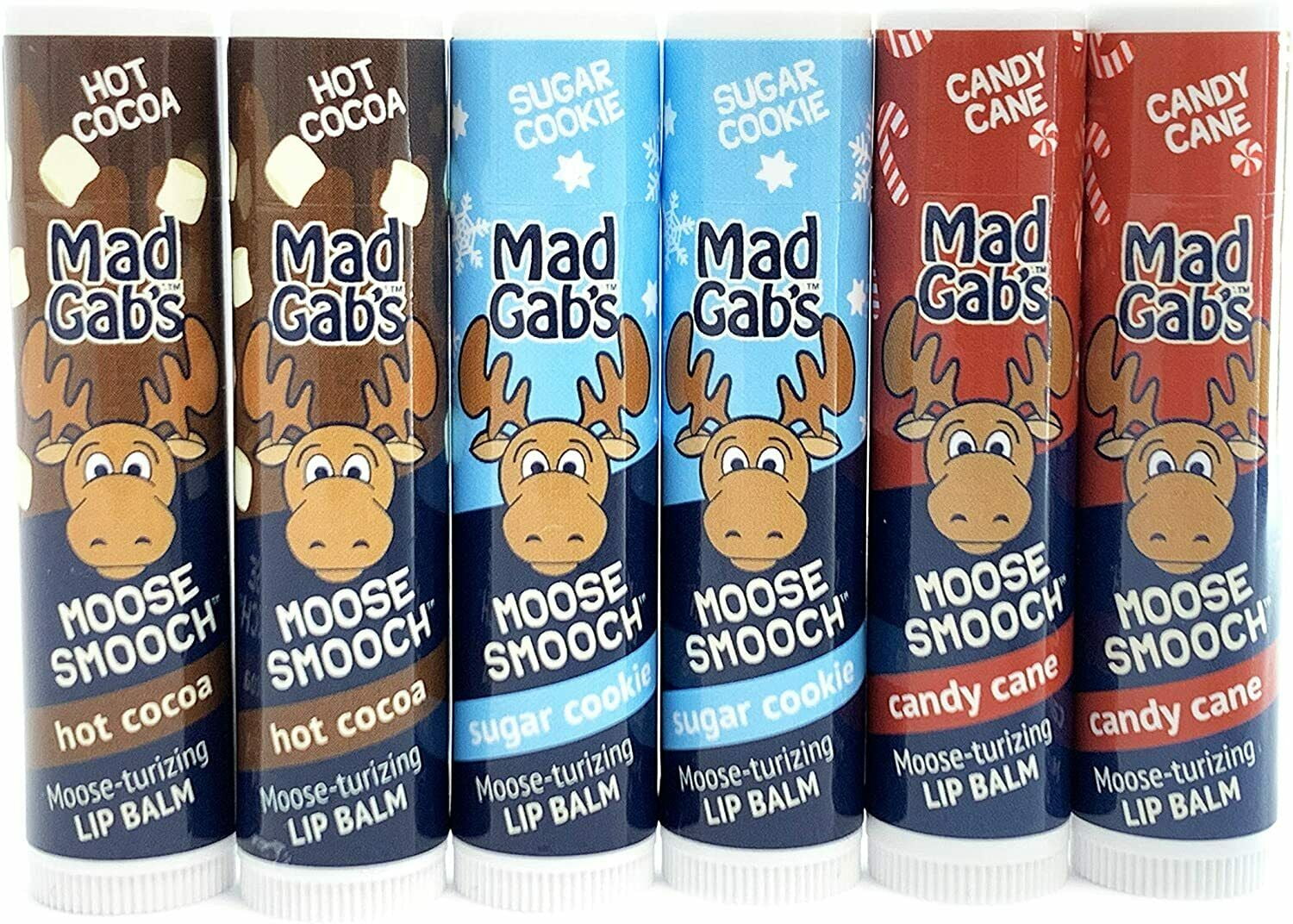 Mad Gab's Natural & Organic Moose Holiday Smooch Sticks Lip Balm Gift ...