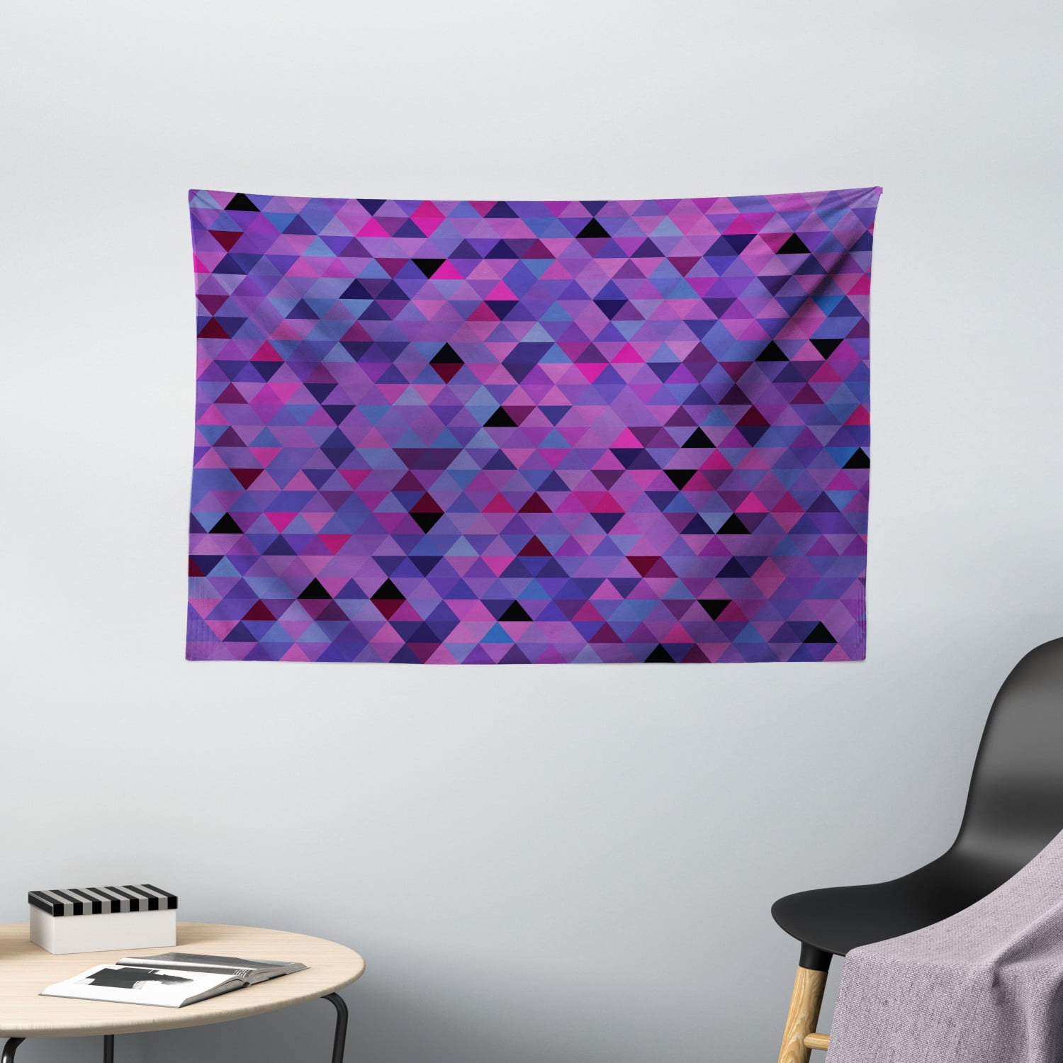 Eggplant Tapestry, Small Triangles Froming an Abstract Mosaic Pattern ...