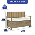 Craftian 70 Gallon Outdoor Storage Bench with Cushion, Durable Wicker ...