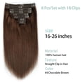 #4 Chocolate Brown Clip in Hair Extensions Thick Silky Straight Real ...