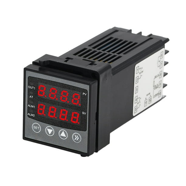 Digital Temperature Controller with Alarm Intelligent PID Control Dual Display Thermostat DC 24V ...