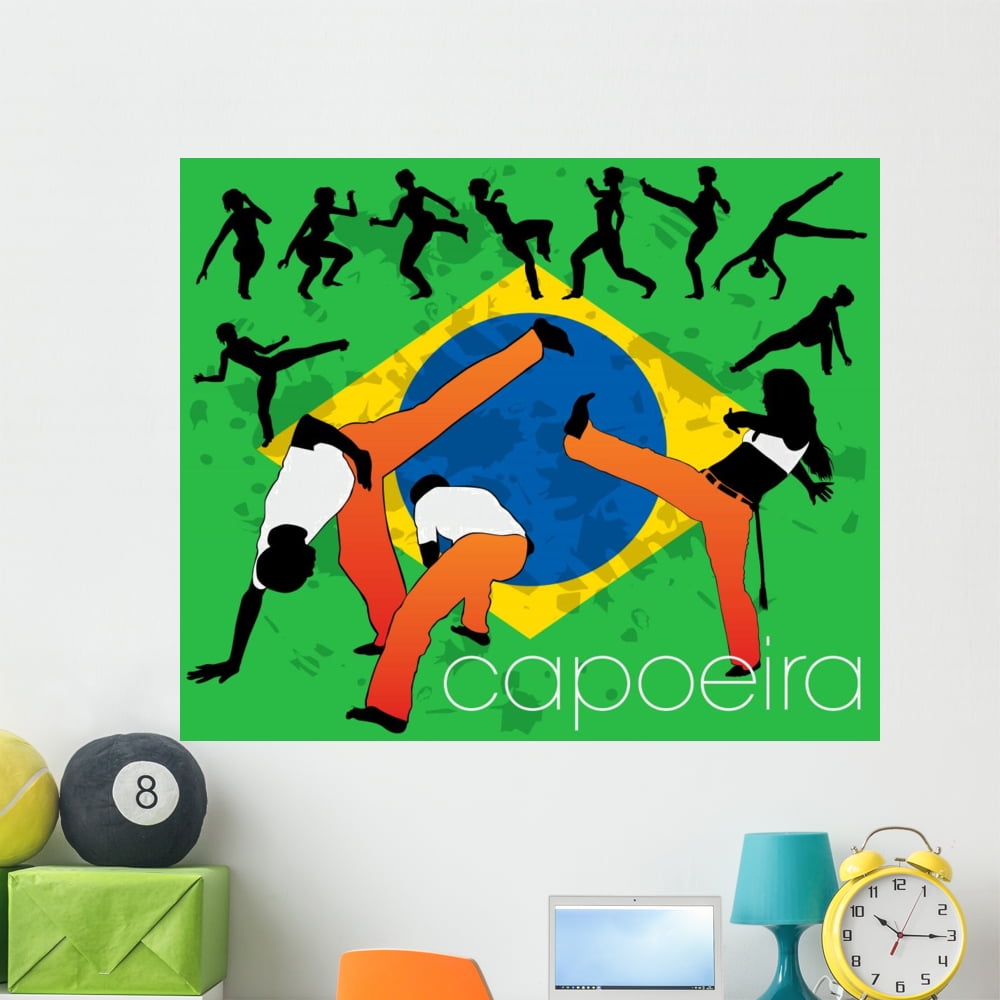 Capoeira Silhouettes Set Wall Mural by Wallmonkeys Peel and Stick ...
