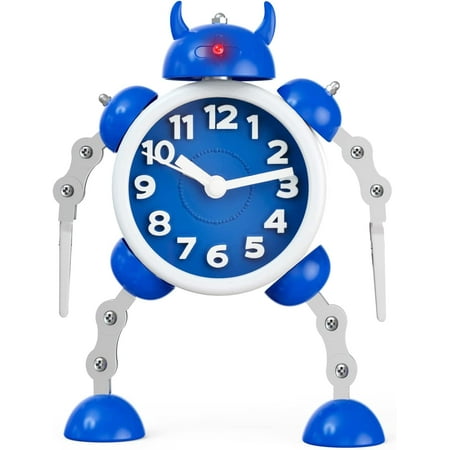 Surrme Robot Alarm Clock, Ultra-Quiet Non Ticking Analog Alarm Clock ...