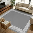 Gray Geometric 6x9 Area Rugs, White Greek Key Design Abstract Modern ...