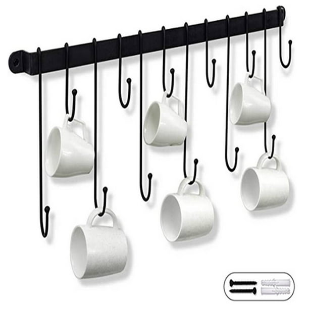 Mug Holder Wall Mounted Coffee Cup Rack Hanger Modern Metal Wall Rack ...