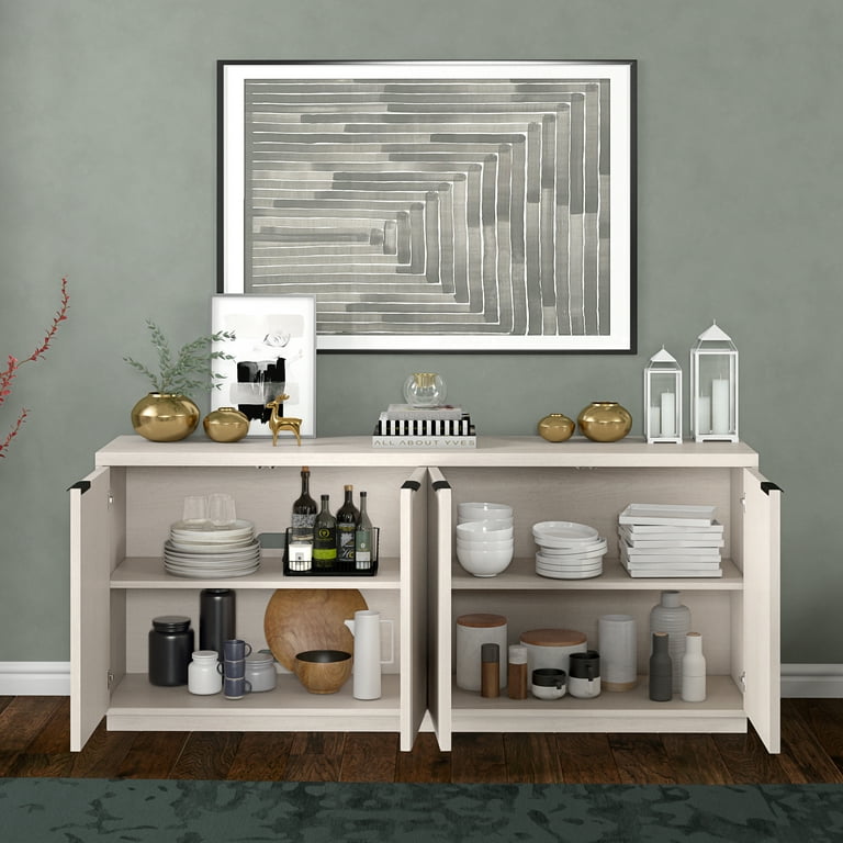 Mansfield 68 Wide Rectangular Buffet Table in Alder White