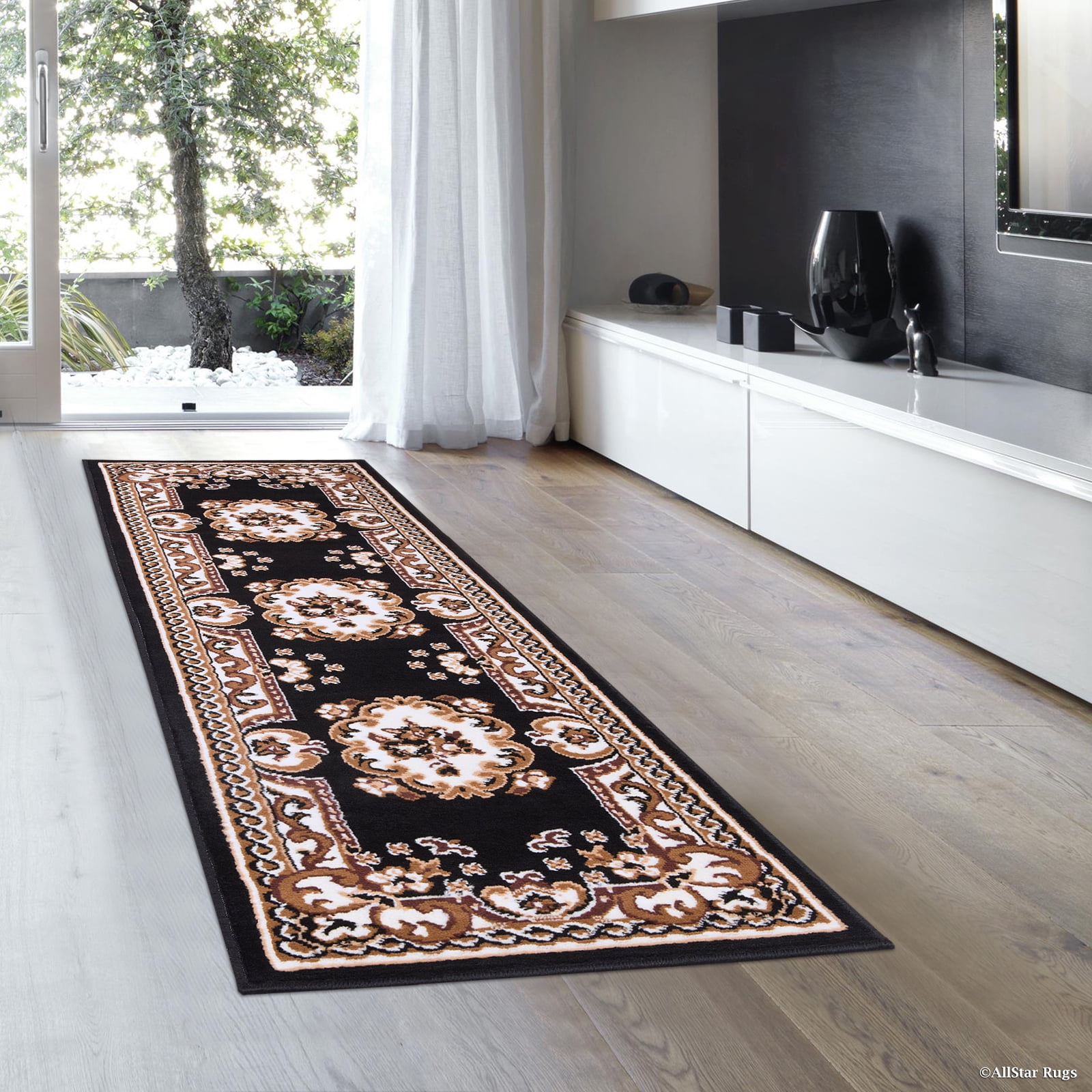 Allstar Black Woven High Quality Rug. Traditional. Persian. Flower ...