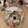 Birdhouse Vintage Round Placemats Set of 8, Braided Polypropylene Place ...