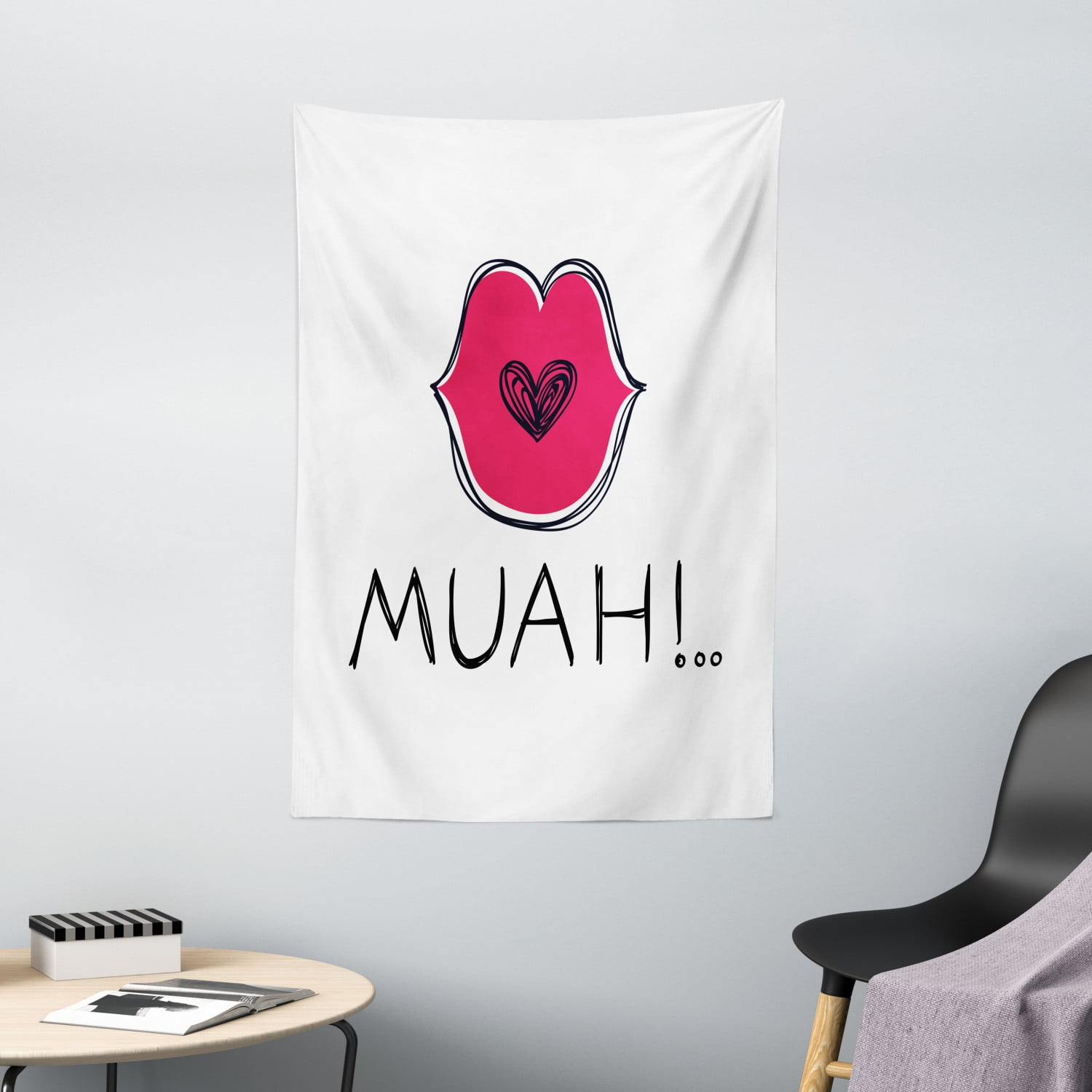 Kissing Tapestry, Love Themed Composition of Lip Sending Kisses and ...