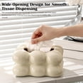 Bubble Texture Ceramic Tissue Box Cover - White Facial Paper Organizer ...