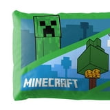 Minecraft Body Pillow Cover, 20 x 54 inches, Microfiber, Green, Mojang ...