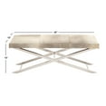 DecMode Stainless Steel Bench with Hair on Hide Seat, Beige - Walmart.com