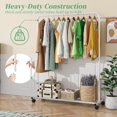 Trending Rolling Garment Rack with Storage Shelves, White Clothing ...