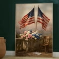 Affixzi Wall Art, American Flag Patriotic Flower Garden Decor, Memorial ...