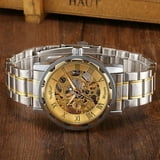 VIGOROSO Mechanical Watches Mens Transparent Skeleton Hand Wind Up ...