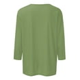Iuzsokil 3 4 Sleeves Womens Shirts And Blouses Solid Color V Neck