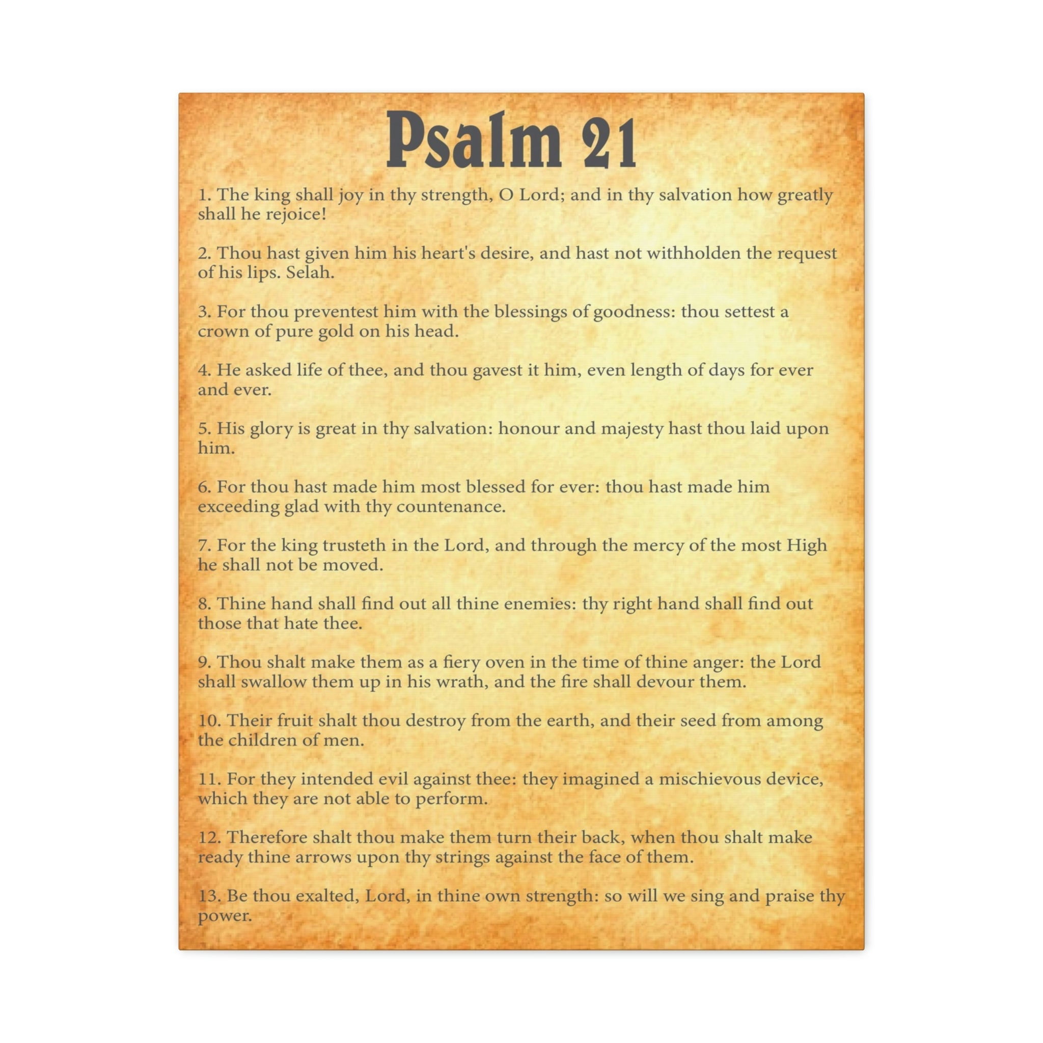 Scripture Walls Psalm 21 Chapter Gold Bible Canvas Christian Wall Art ...