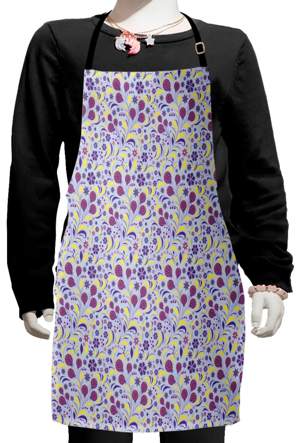 Flower Kids Apron, Vibrant Floral Pattern in Pastel Flourishing Blossom ...