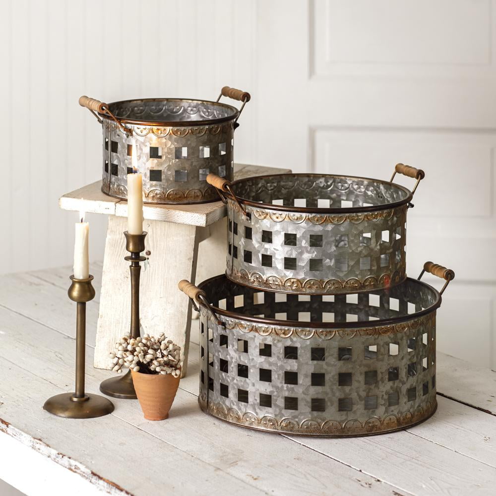 Set of Three Open Weave Baskets - Walmart.com
