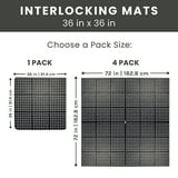 Envelor 36x36 Inch Interlocking Non-Slip, Water Absorbing, Padded ...